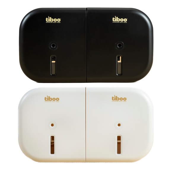 Tiboo SystemX Twin Mini Toilet Roll Duo Dispenser – Black or White – 1 ...